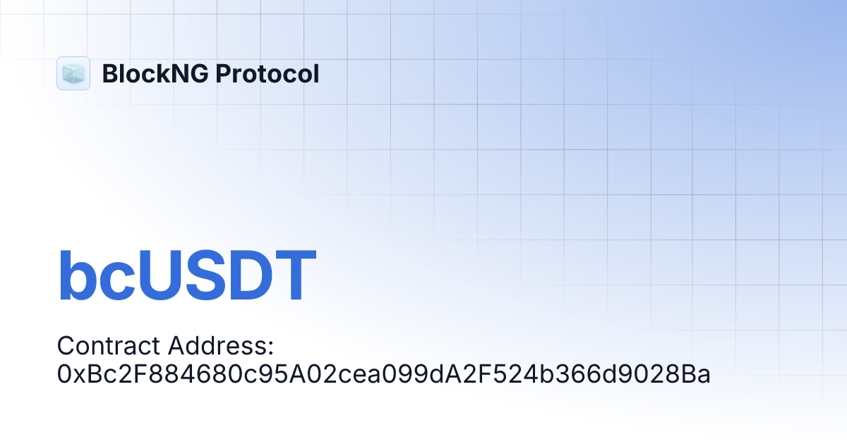 bcUSDT | BlockNG Protocol
